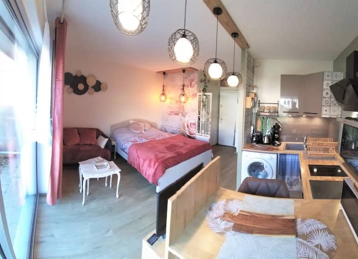 Studio 4* Centre Ville + Terrasse, Jardin, Parking - Thonon-les-Bains