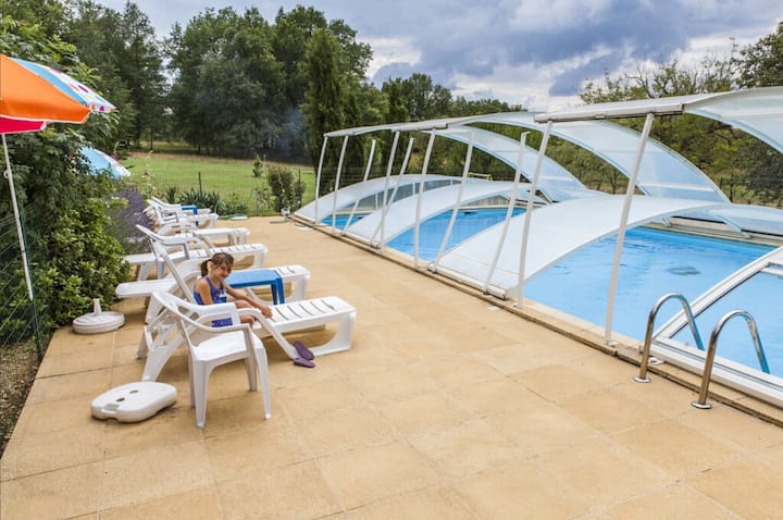 La Prairie 5 Pers, Piscine 12x6m - Périgord