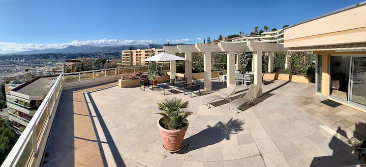 Incroyable Appartement Terrasse Vue Mer & Montagne - Nice