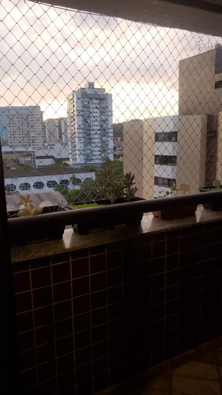 Apartamento Com Varanda E Garagem - Santos
