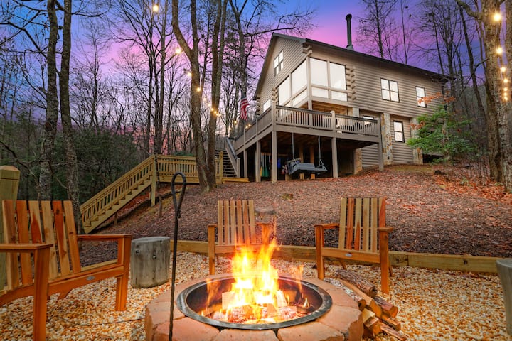 Mountain Retreat On Private Lake Fireplace Hot Tub - Mineral Bluff, GA
