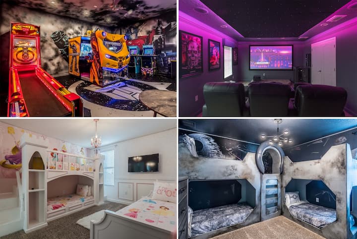 Ultimate Arcade Mansion - Theater - Theme Rooms - Houses for Rent in ...