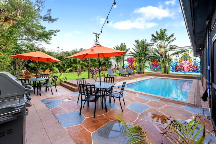 Boho Retreat 3/2,heated Pool,pets, 10 Min To Beach - Pompano Beach, FL