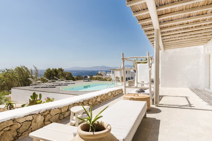 Mystical Full Seaview Villa, Private Pool, 4 Beds - Mykonos