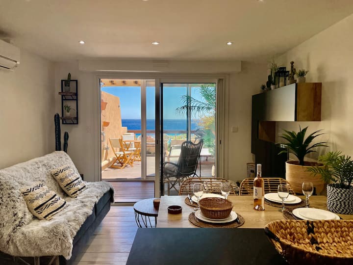 Luxueux T2 - Vue Mer - Terrasse - Clim - Parking - Le Lavandou