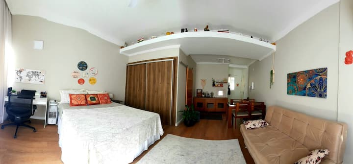 Lindo Studio Em Frente à Praia Canal3 | Santos - Santos, Brasil