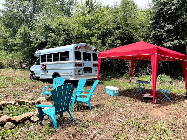 3.8-acre Skoolie Yurt Glamping, Doc Holliday Ranch - Experiment, GA