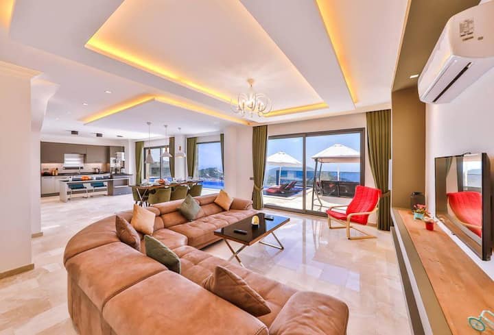 Sea View Villa With Sauna And Jacuzzi In Kalkan - Kalkan