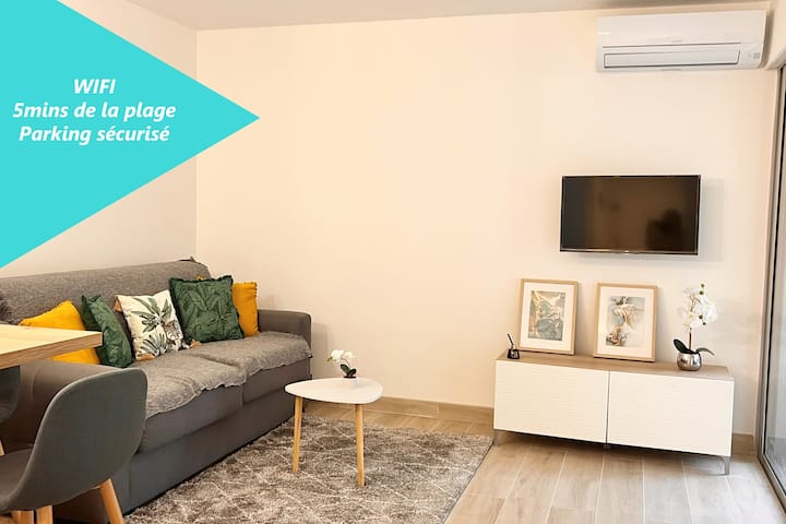 Cosy Grand Studio Jardin-parking-5min De La Plage - Six-Fours-les-Plages