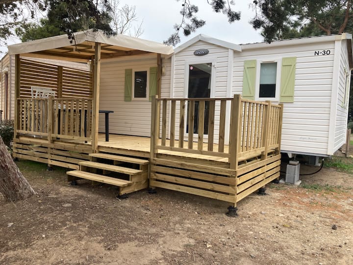 Mer 3* Mobil-home 6p Clim Piscine - La Franqui