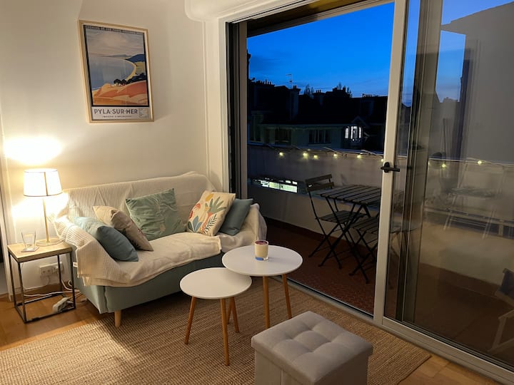 T1 Cosy Avec Balcon Et Parking - 800m Plage - Biarritz