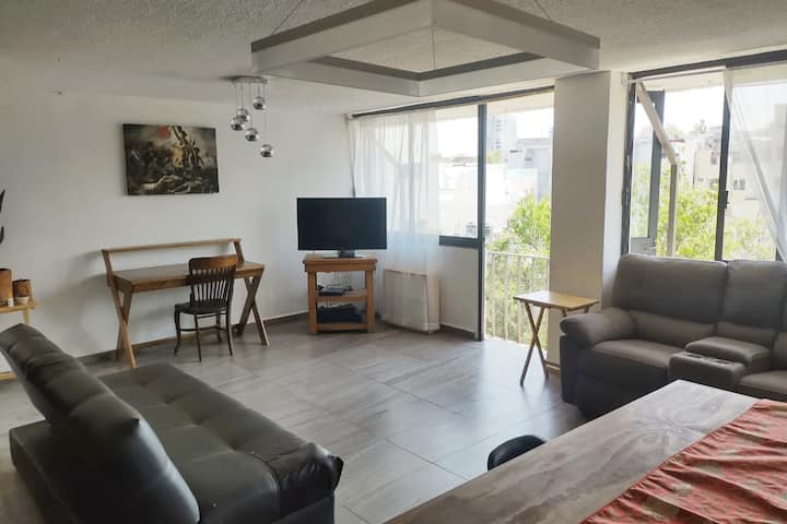 Spacious 2bd Parkside Apartment In Condesa - Mexico City
