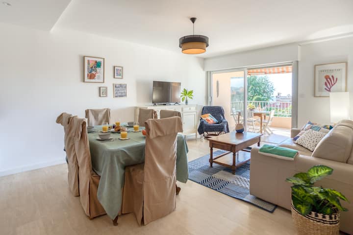 3p Aperçu Mer 10minplage -Parking/piscine/terrasse - ジュアン・レ・パン