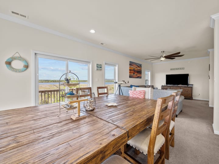 Water View, King Beds, Beach Access, Pet Friendly - North Topsail Beach, NC