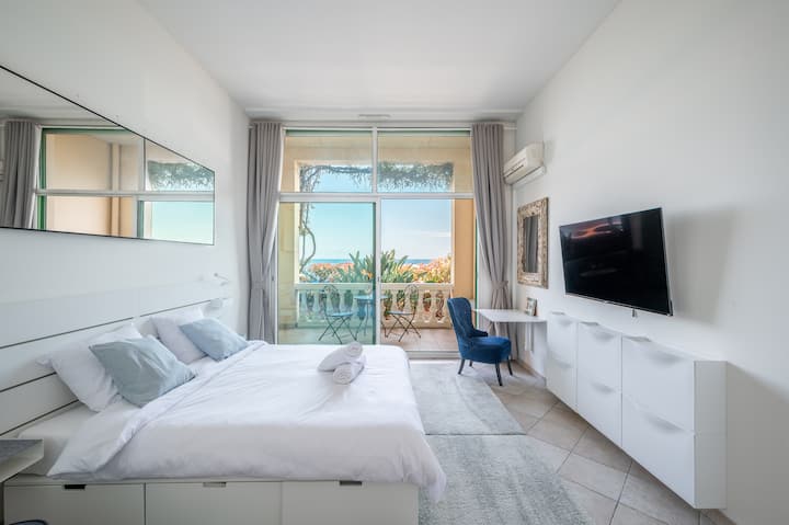 Cosy Appartement Avec Vue Mer & Terrasse - Roquebrune-Cap-Martin