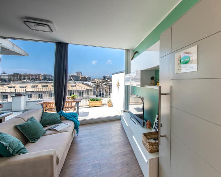 Attico 36 Terrazza Vista Mare E Parcheggio Grande - Genua