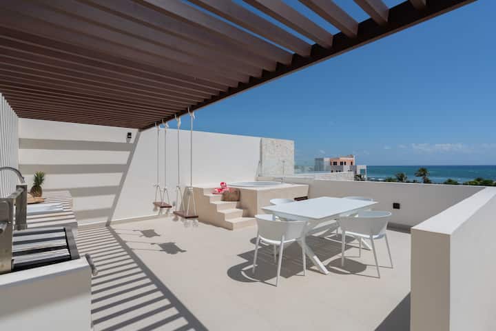 Saltwater Breeze/penthouse W Full Sea View&jacuzzi - Akumal