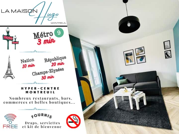 Bel Appart. Confortable Pour 2 Pers. 10 Min Paris - Montreuil