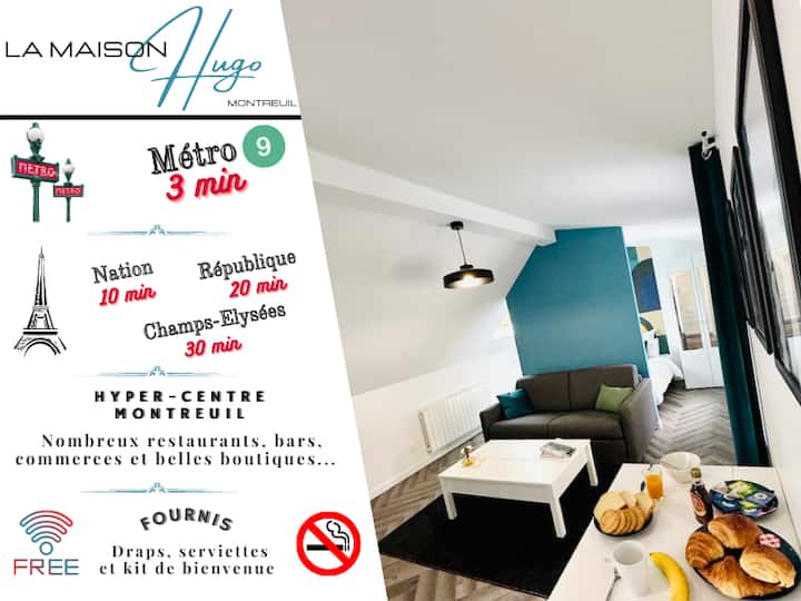 Bel Appartement Atypique 4 Pers. 10 Min Paris - Montreuil