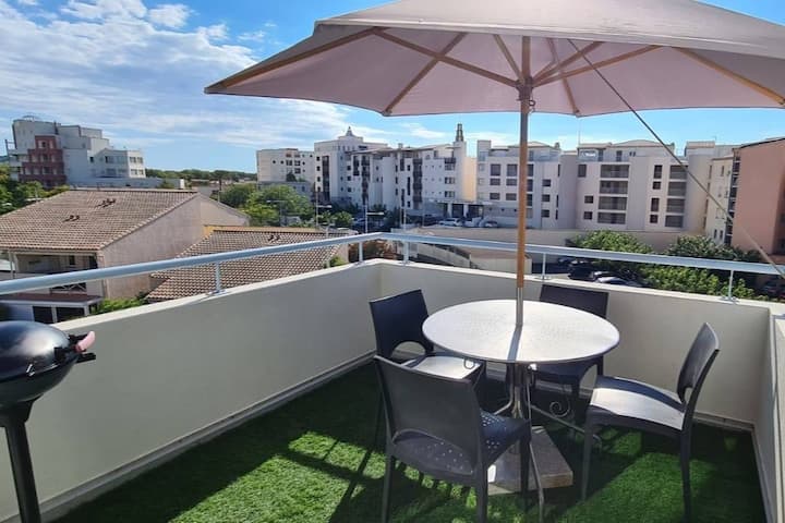 T2 35m2 *Plage 5min à Pied* Piscine*parking Privé* - Agde