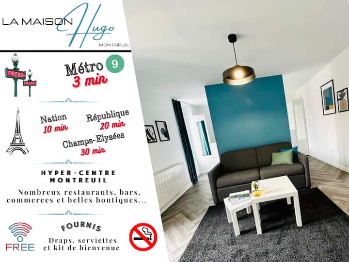 Bel Appart. Confortable Pour 4 Pers. 10 Min Paris - Montreuil