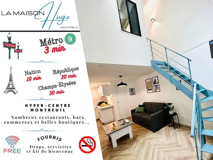 Beau Duplex Confortable Pour 6 Pers. 10 Min Paris - Aubervilliers