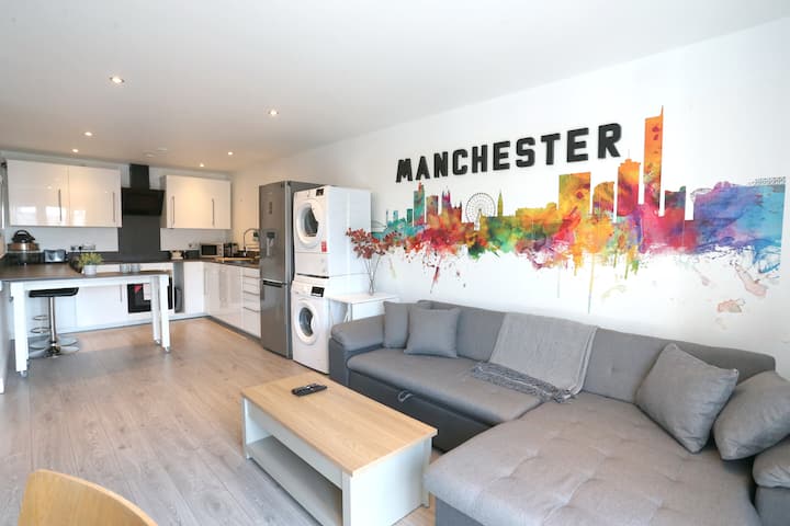 Openplan Stylish Flat - 10mins To Man Oxford Rd - 샐퍼드