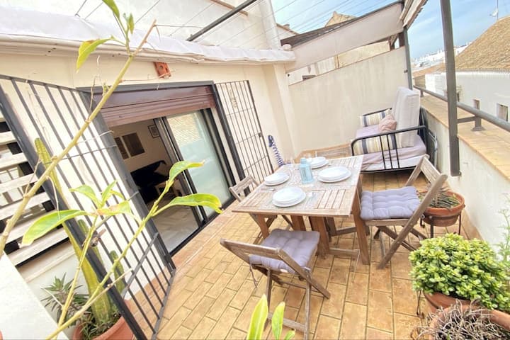 Dúplex En Casco Histórico, Terraza, Garaje, Wi-fi. - Sanlúcar de Barrameda