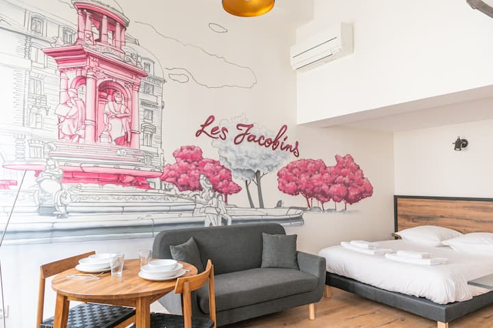 Lyon 6 Sully - Studio Duplex Esprit Loft, Jacobins - Lyon