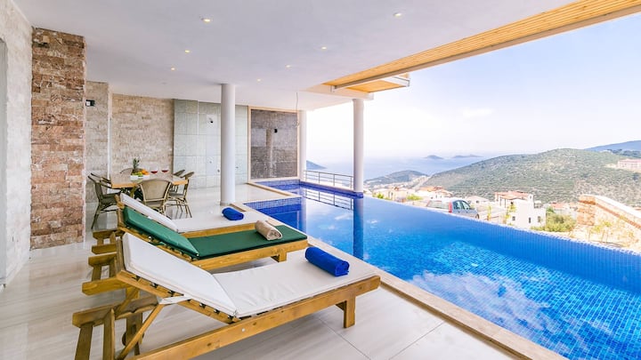 Kalkan Deniz Manzaralı ÖZel Havuzlu Villa 104 - Kalkan