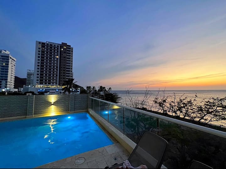 New Luxury Ocean View Modern 2 Bed / 2 Bath Beach! - コロンビー サンタ・マルタ