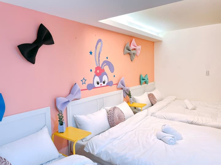 Qm310/星黛露兔stallalou/西門町/紅樓台北車站/西門町捷運站走路3分鐘/電梯住1-6人 - Taipei City