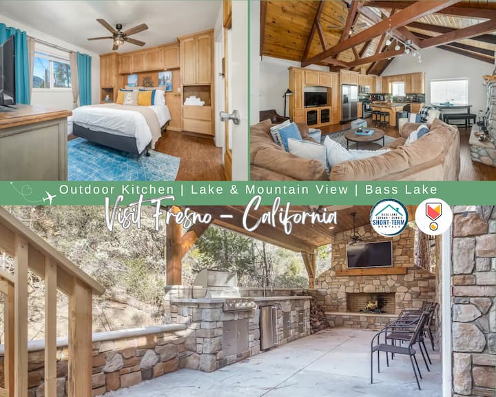 Outdoor Kitchen | Bass Lake | Marina View | 3 Bed - North Fork, CA