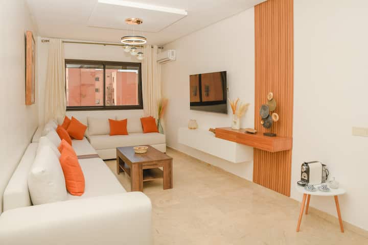 Chic 2-bedroom Apt With Pool In The City Center - Marrakesh