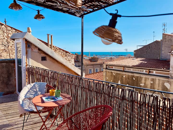 "Rooftop" T3 Quartier Haut Avec Rooftop Et Clim ! - Bouzigues