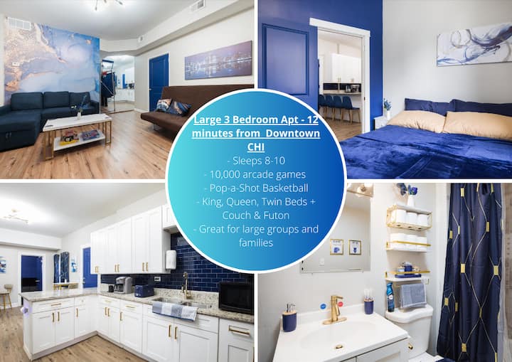Game Theme 3 Brs -Sleeps 10 - 10 Min To Downtown - Chicago, IL