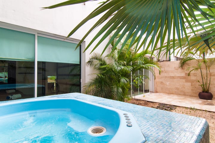 Large Downtown Condo W / Jacuzzi - Riviera Maya