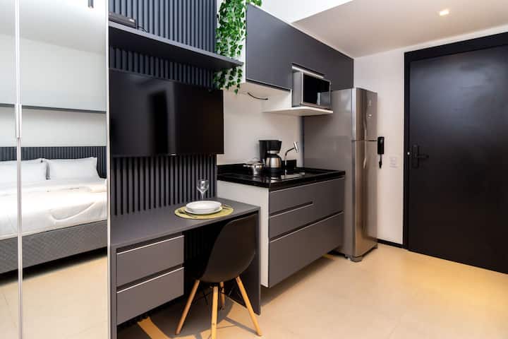 New Studio, Balcony, Safe, Subways, Central - São Paulo