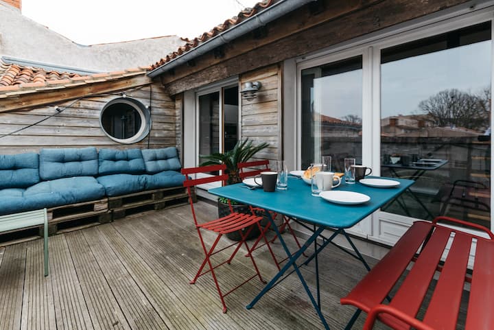 Superbe Loft Terrasse Au Marché - La Rochelle