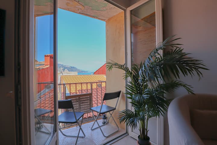 Menton, Vue Mer Cozy Appartement, Centre, Plage - Menton