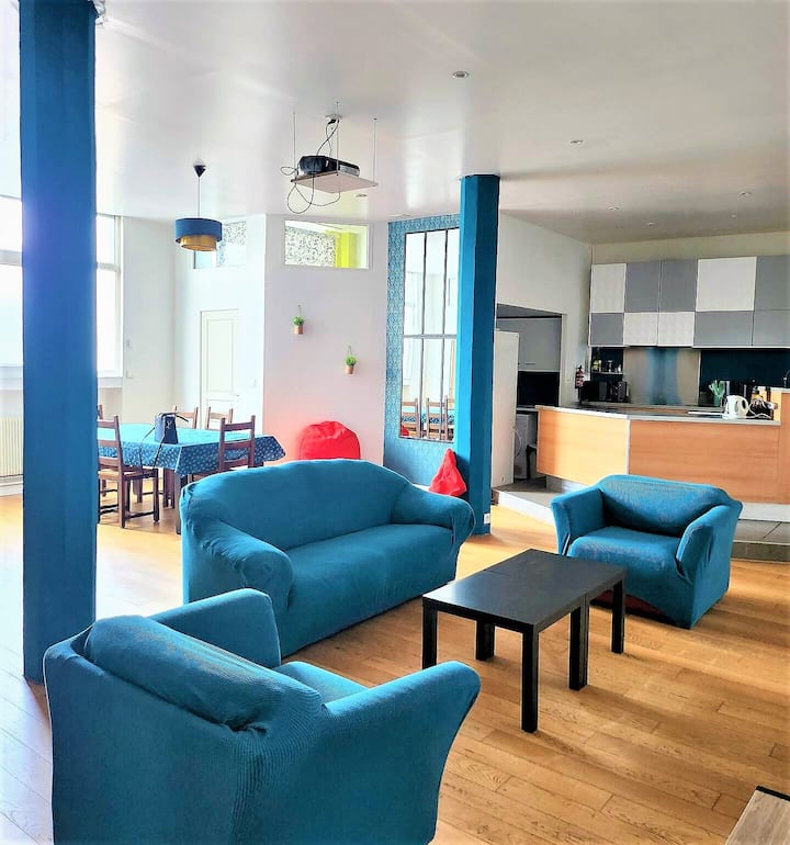 Grand Loft Economique - 136m² - 6 Chambres - Rouen