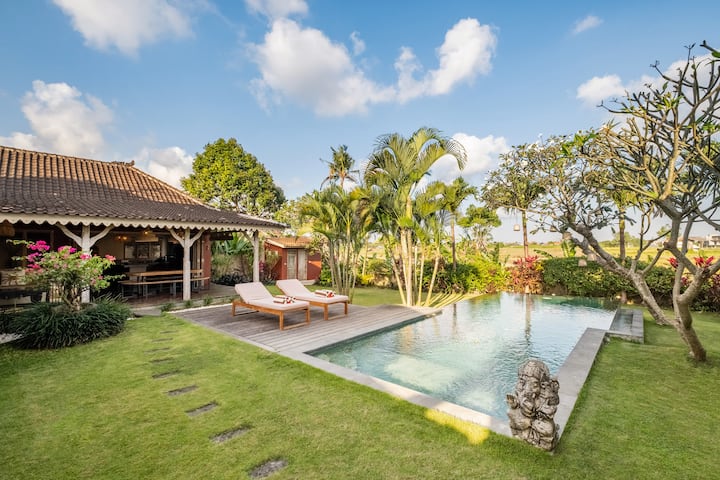 Vue Sur Rizières Spacieuse Villa Tropicale - Bali