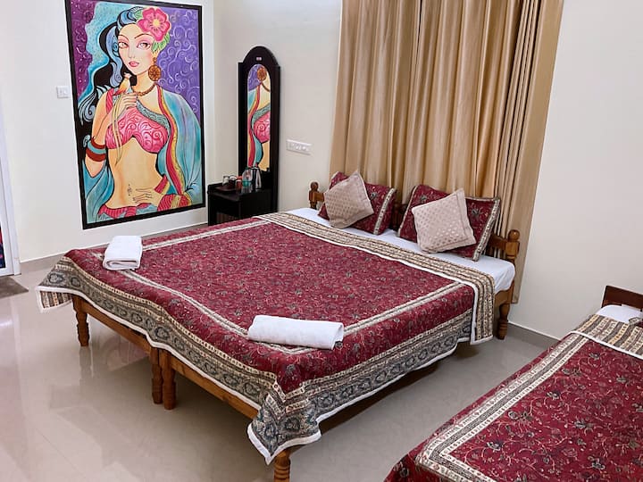 Double/triple Room With Terrace|aryavilla Heritage - Varkala