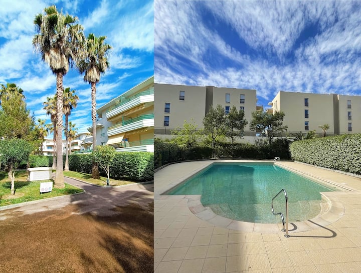 Grand Studio Parking Piscine Plage Et Parc Naturel - Villeneuve-Loubet