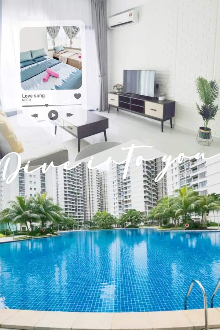15johor, Near Ciq, Danga Bay Free Parking 2br@6pax - 조호르바루