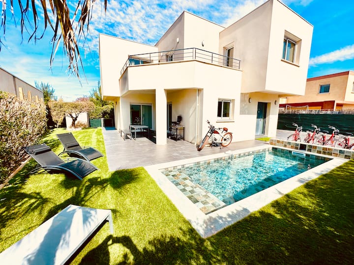 Villa De Vinci  Bord De Mer +6 Velos Clim, Piscine - Sète