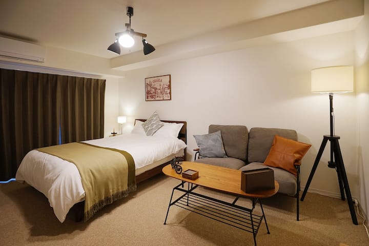 川House難波南-花園町・2人部屋/難波心斎橋梅田関西空港直行/駅徒歩4分/30㎡/ハルカス見える - Osaka, Japan