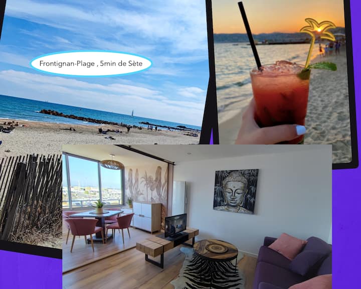 150m De La Plage/cosyt2/parking/ Wi-fi/ascenseur - Frontignan