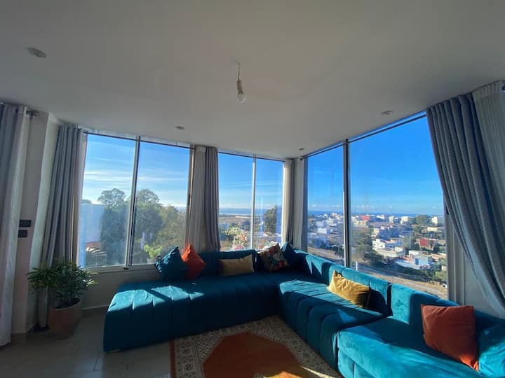 Appartement Spacieux 1 Chambre à Vue Panoramique - Tangier
