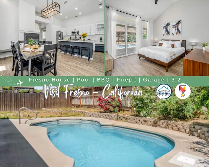 Fresno House | Pool | Bbq | Firepit | Garage | 3:2 - Fresno, CA